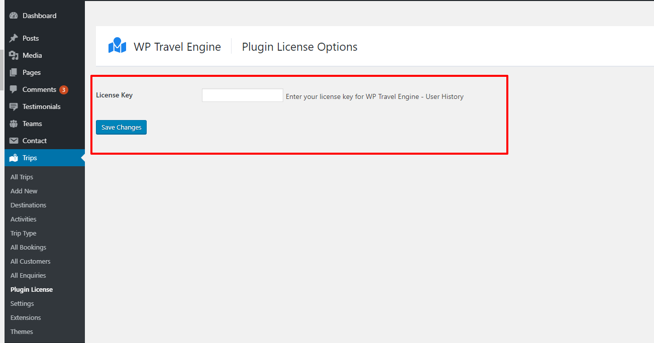 User History - WP Travel Engine Documentation