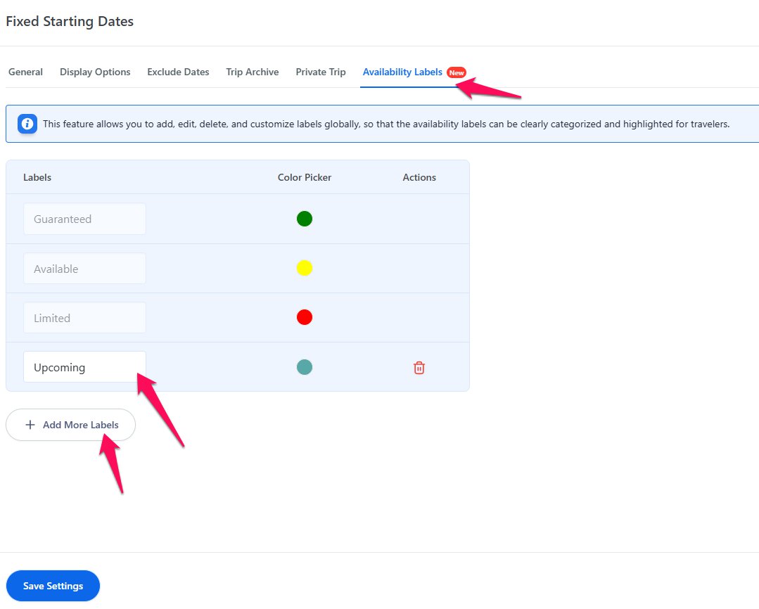 Trip Fixed Starting Dates - WP Travel Engine Documentation