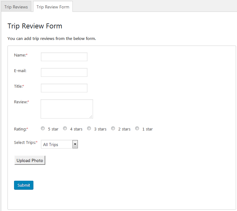 Trip Reviews - WP Travel Engine Documentation