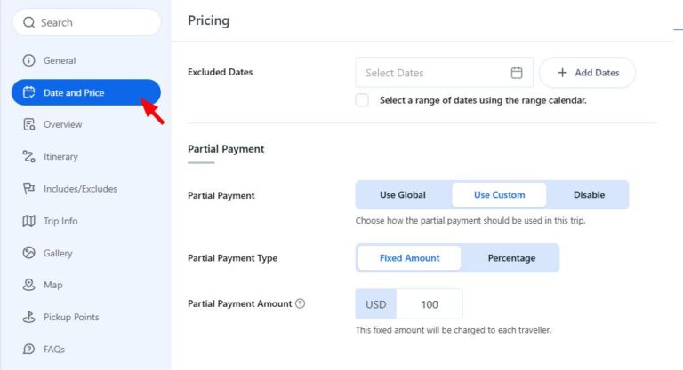 Partial Payment - WP Travel Engine Documentation