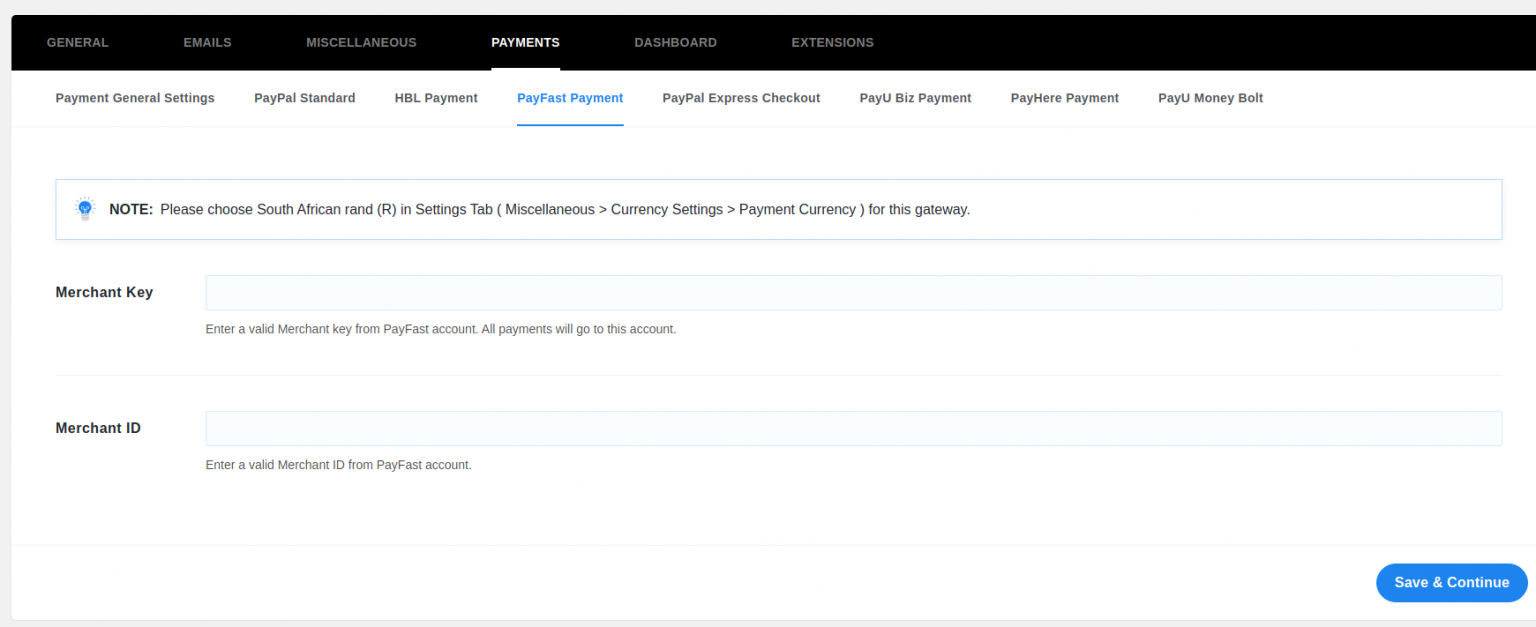 PayFast Payment Gateway - WP Travel Engine Documentation