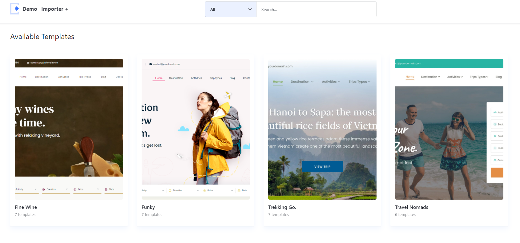 Import Starter Site - WP Travel Engine Documentation