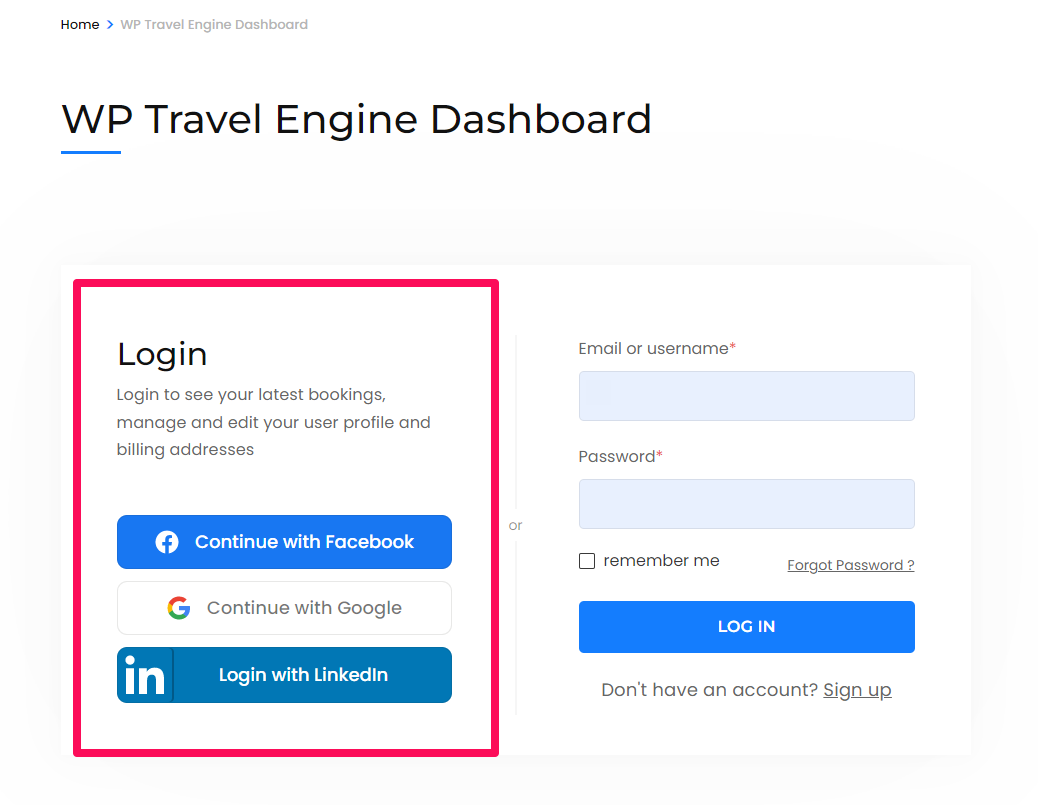 Social Login - WP Travel Engine Documentation