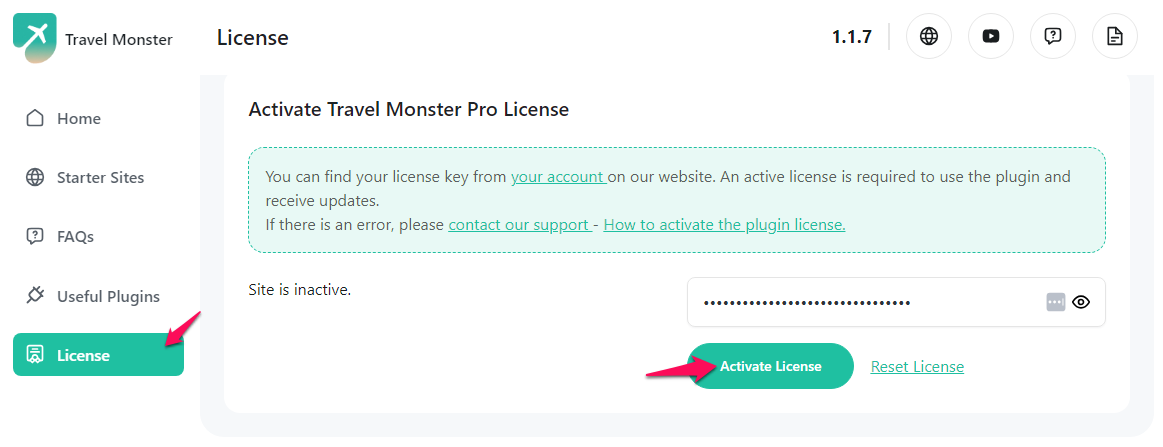 How To Activate Travel Monster Pro License - WP Travel Engine Documentation