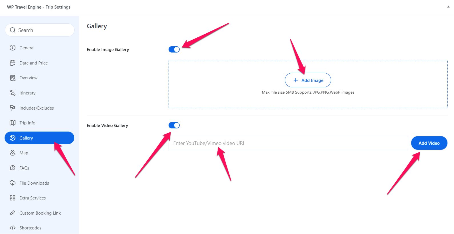 How to add Trip Gallery? - WP Travel Engine Documentation