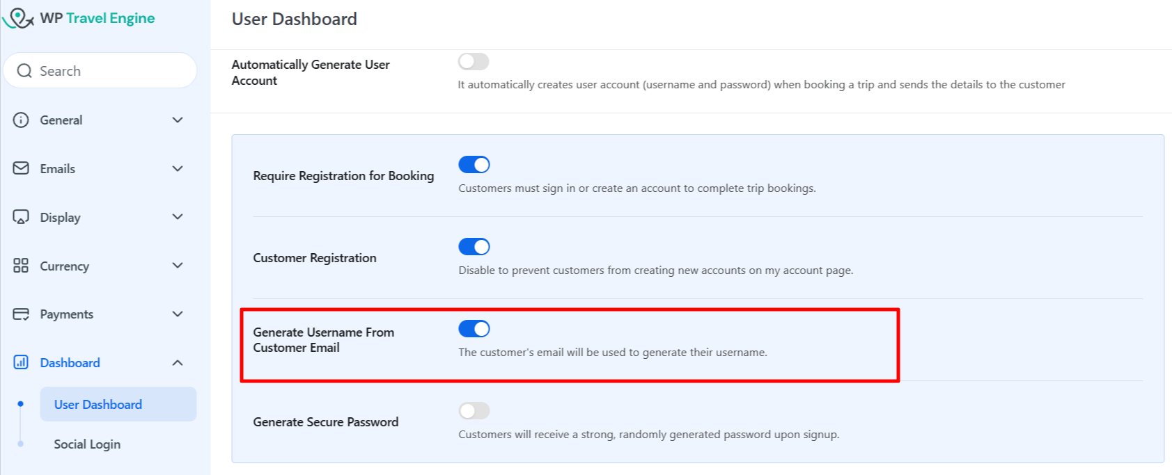 How to configure User Dashboard? - WP Travel Engine Documentation
