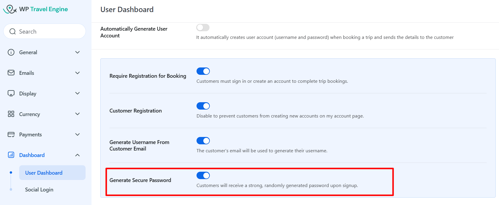 How to configure User Dashboard? - WP Travel Engine Documentation