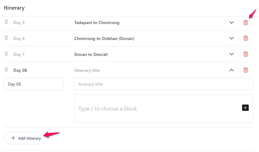 How to add Trip Itinerary? - WP Travel Engine Documentation