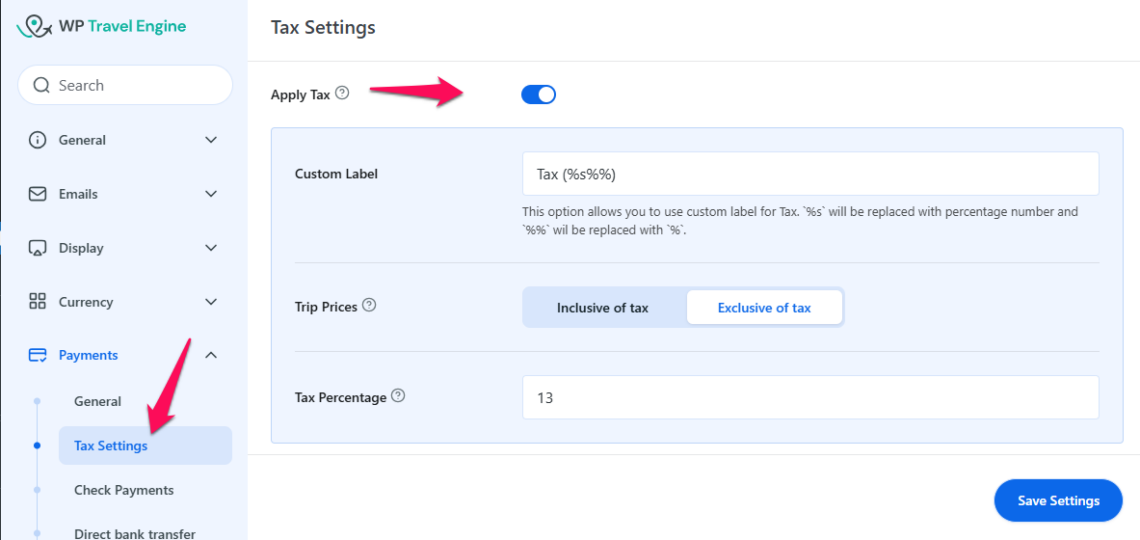 How to configure Tax Settings? - WP Travel Engine Documentation