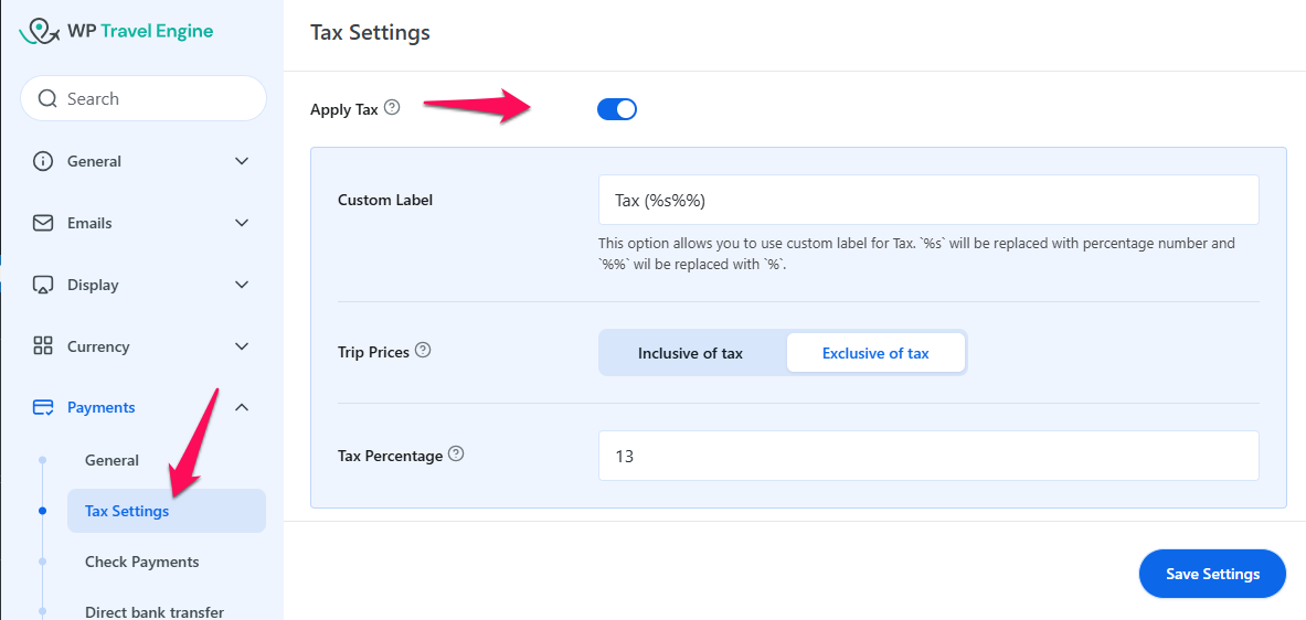 How to configure Tax Settings? - WP Travel Engine Documentation