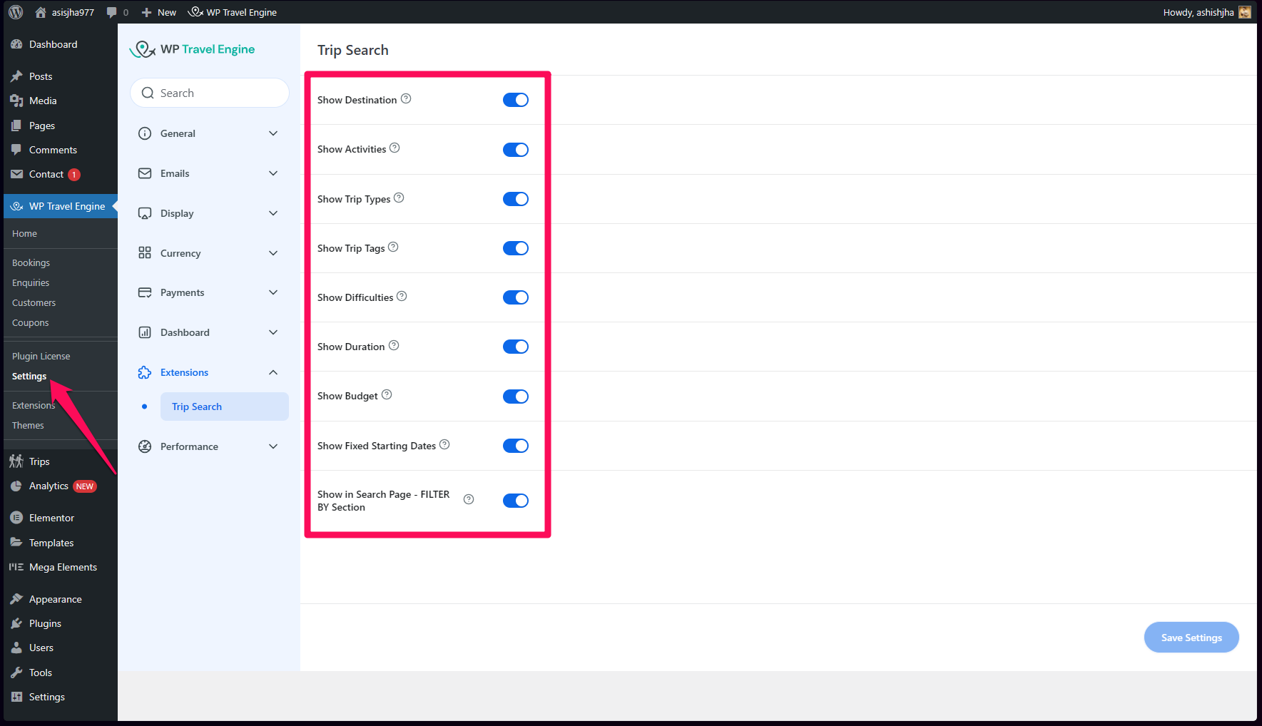 How to configure Trip Search Settings? - WP Travel Engine Documentation