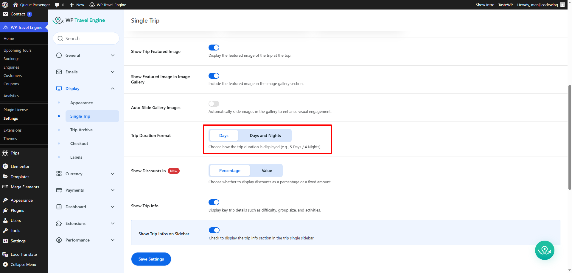 How to display a Trip Duration on the single trip page? - WP Travel ...