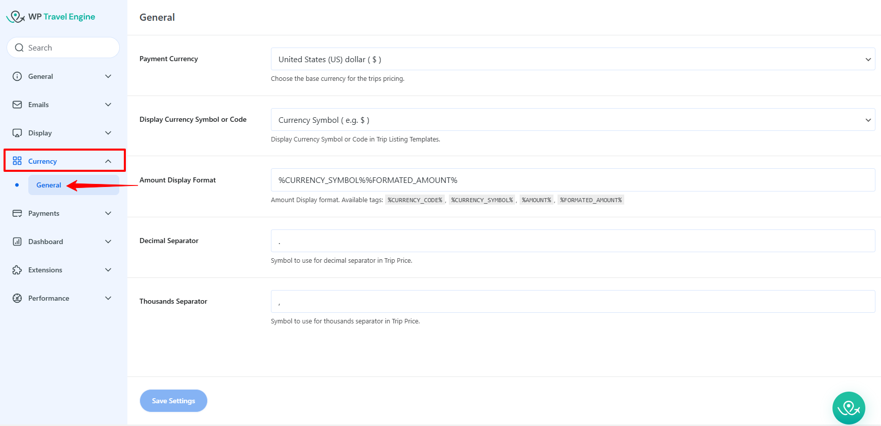 How to Configure Currency Settings? - WP Travel Engine Documentation