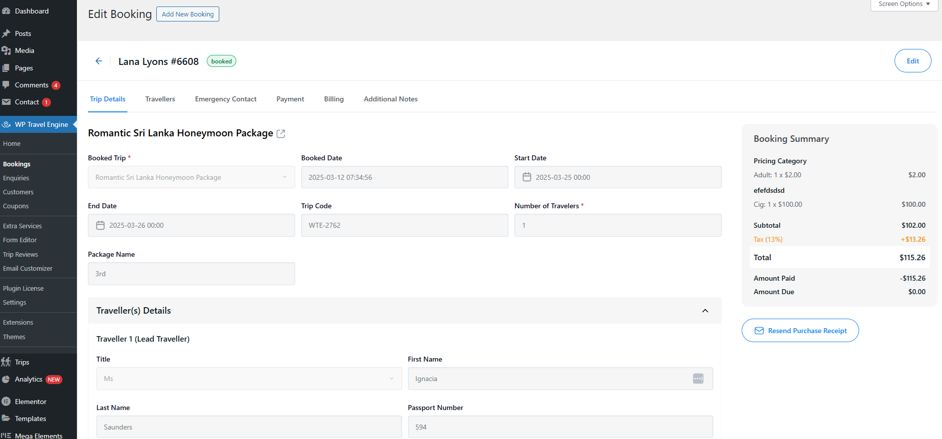How to View and Manage Trip Bookings ? - WP Travel Engine Documentation