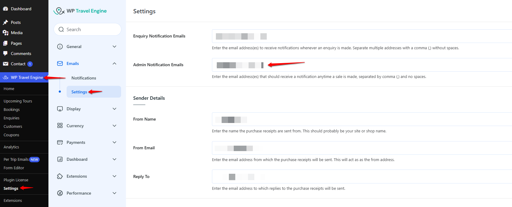 How to configure Admin Email? - WP Travel Engine Documentation