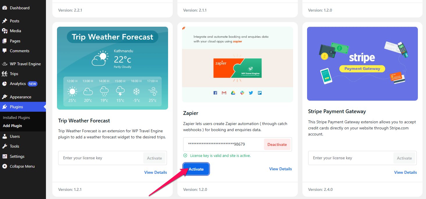 Zapier - WP Travel Engine Documentation