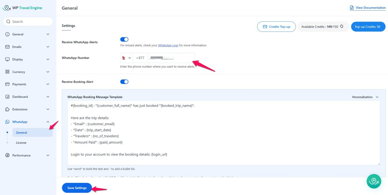 WhatsApp Notification Addon - WP Travel Engine Documentation