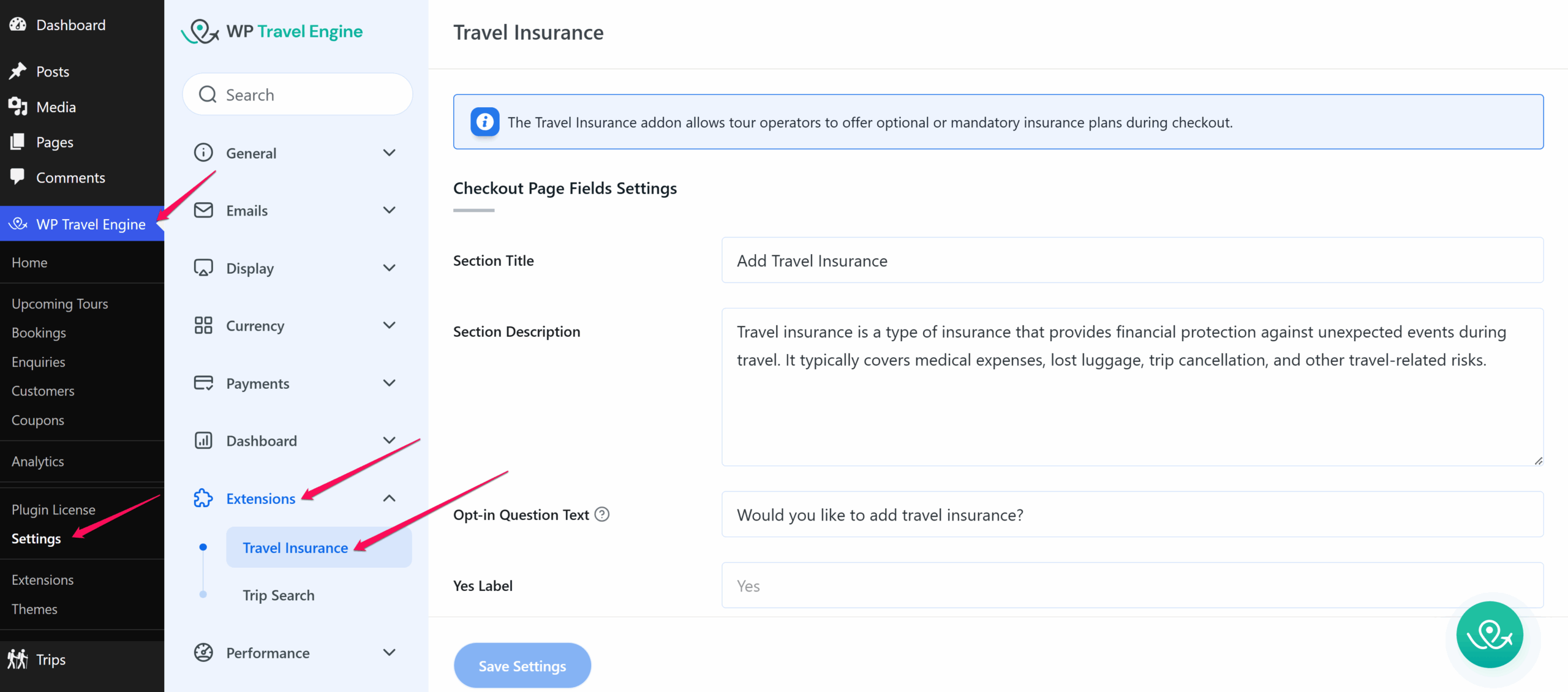 Travel Insurance - WP Travel Engine Documentation