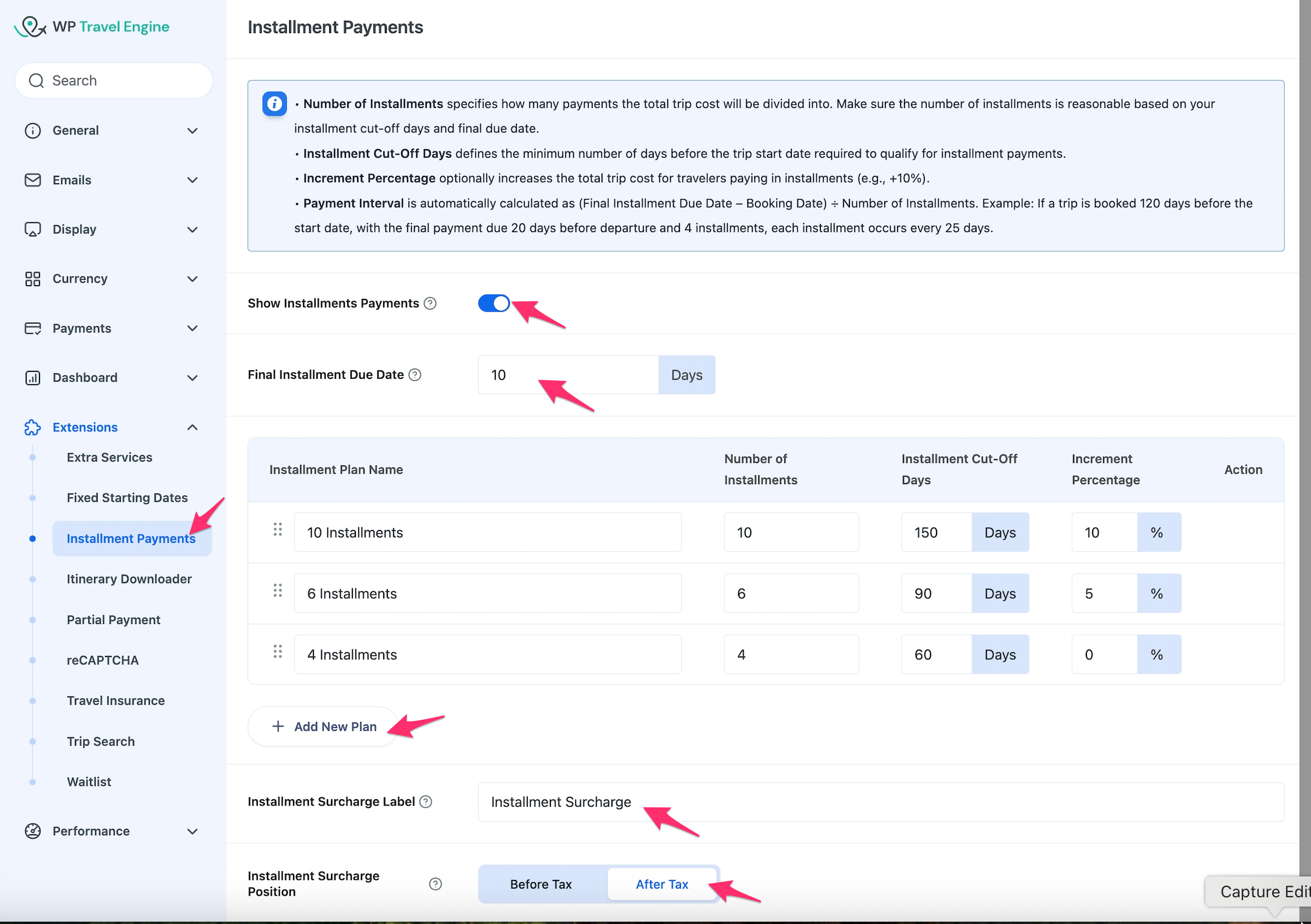 Installment Payments - WP Travel Engine Documentation